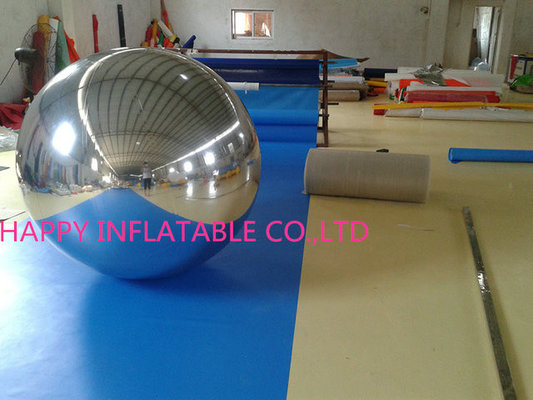 PVC Large Attractive Inflatable Mirror Ball Silvery For Party Show