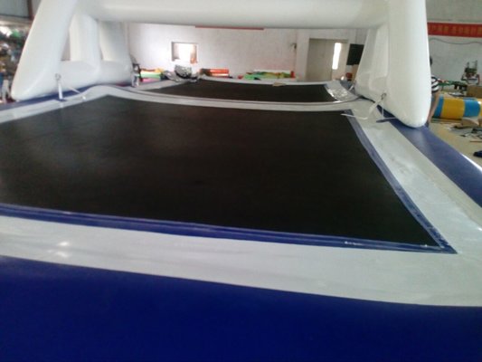 PVC Tarpaulin Outdoor Water Volleyball Court Inflatable , Floating Inflatable Ball Game