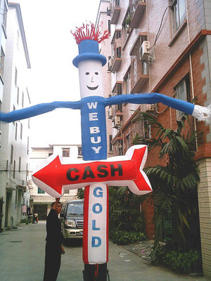 Produits gonflables colorés de la publicité, homme gonflable de ondulation farfelu de tube de PVC
