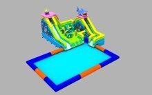 Le matériel de PVC a adapté les produits/jeux aux besoins du client gonflables de parc aquatique pour extérieur
