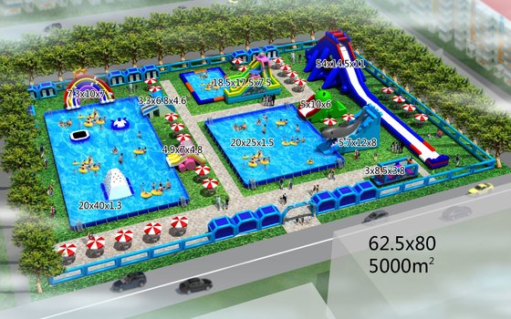 Le matériel de PVC a adapté les produits/jeux aux besoins du client gonflables de parc aquatique pour extérieur