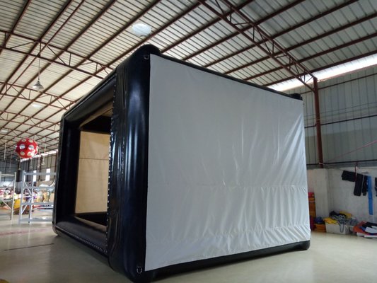 0.9mm PVC Tarpaulin Multifunction Office Projection Movie Screen Black / White