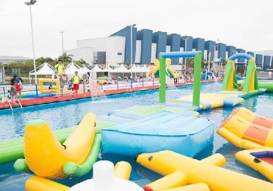 PVC Funny Inflatable Water Toys / Giant Inflatable Water Games With Tower