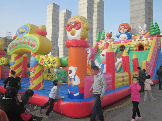 Customizable Size Inflatable Trampoline Toys , Inflatable Children Park
