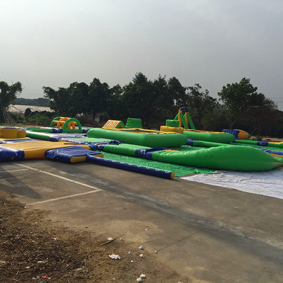 Tarpaulin Inflatable Water Park / Inflatable Sport Games In Summer Vacation