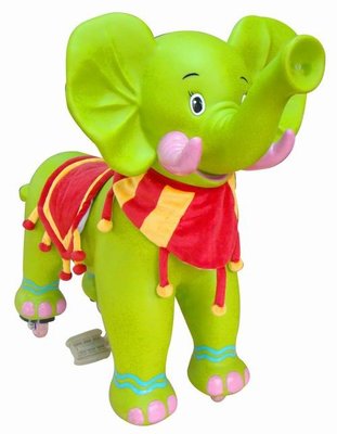 Green Large Plush Stuffed Elephant Toys For Child , Baby Stuffed Animals
