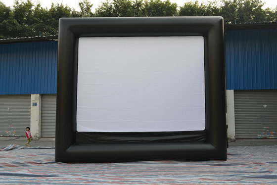 Durable blue PVC Outdoor Inflatable Projection Movie Screen for school