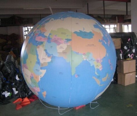 Earth Pattern Tarpaulin PVC Inflatable Advertising Balloons Customized Good Tension