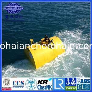 Anchor Pendant Steel structured offshore mooring buoy, Yellow Painted steel structure Mooring Buoy