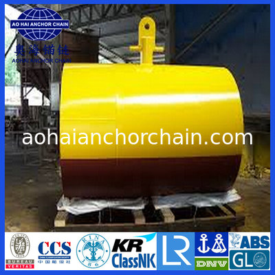 Anchor Pendant Steel structured offshore mooring buoy, Yellow Painted steel structure Mooring Buoy