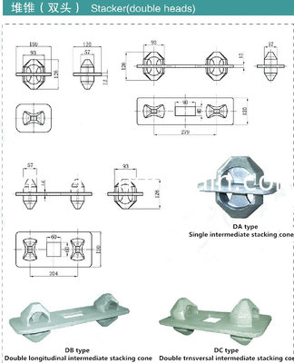 Intermediate stacking cone, container intermediate stacking Container Securing with GL BV CCS ABS RINA LR NK Dnv