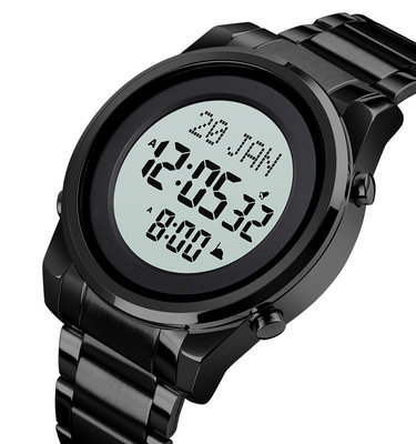 1734 Premium Men's Jam Tangan Watches Muslim Azan Uhr Qibla Direction Watch Al Harameen Clock Prayer Azan Watch