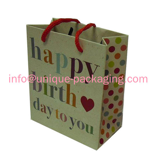 Happy Birthday Gift Packaging Paper Gift Bag Color Printing Fashion Design