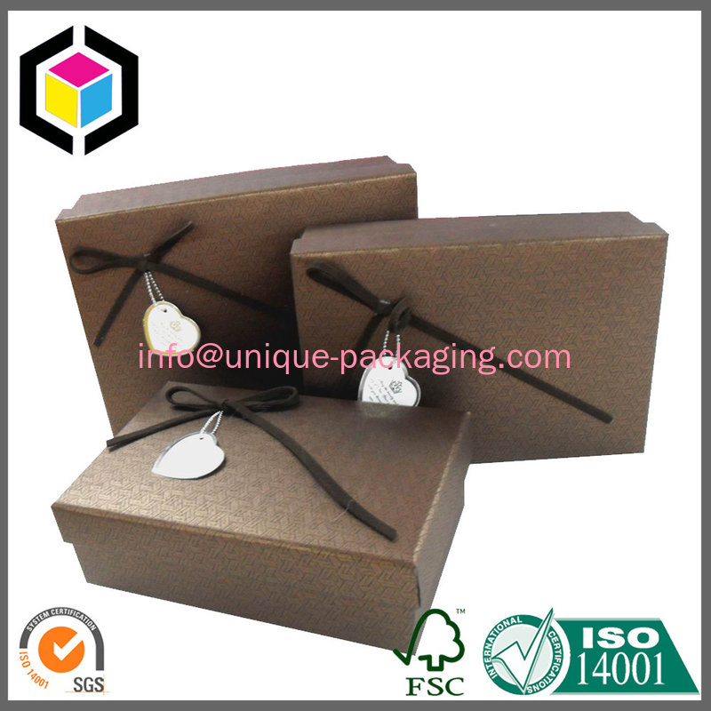 High Quality Custom Eco-friendly Fashion Gift Box; Elegant Paper Gift Box with Ribbon