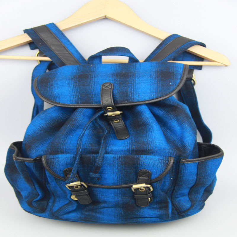 Blue Women Canvas Backpack cotton backpack casual backpack canton fair buying agent