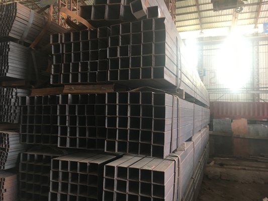 SGS Square Section Square Steel Pipe , S275JR Black Metal Square Tube