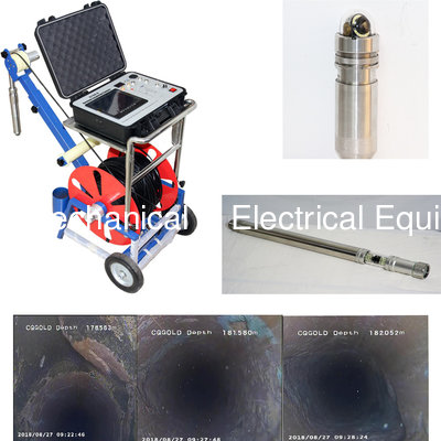 Borehole Camera Scans Downhole Video Camera Water Borehole View Water Well Wall and Center