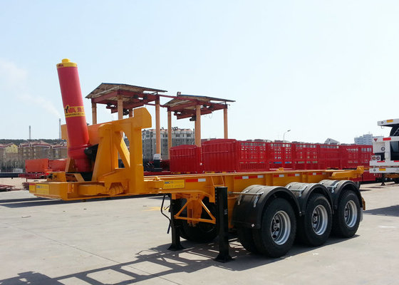 CIMC 20 double frame semi tipping skel container trailer steel dump skeletal trailer for sale