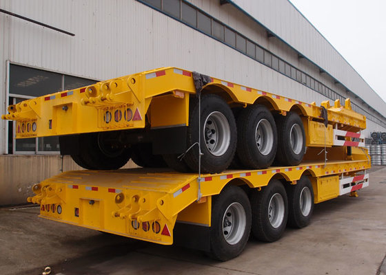 CIMC 3 axle low bed platform trailer 2 axles low bed trailer for 30-90ton heavy duty machine transportation