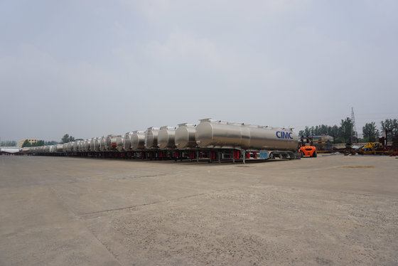 CIMC 3 Axles  Oil Tanker Fuel Tank Semi Trailer With Aluminum Alloy