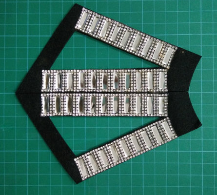Customized Eco-Friendly Stone Decorated garment , Dress Black and white