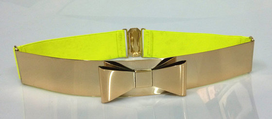 Thin 2cm - 4cm elastic webbing Cloth Belts For Women metal bownot
