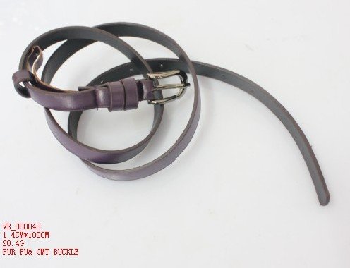 Customized Cloth RED PU Belts For Woman width 1.4cm sewing PU purple Belt