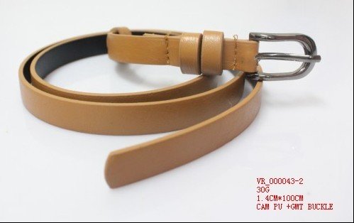 Customized Cloth RED PU Belts For Woman width 1.4cm sewing PU purple Belt