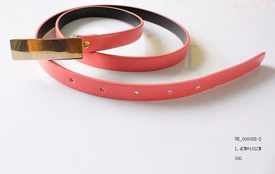 Bright orange PU Cloth Belts For Women / Small Child thin silver belt