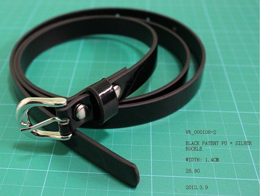 Colorful PU Belts For fashion style Women cloth , plating buckle silver belt