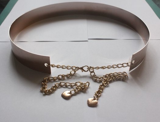 5cm Cloth Belts For Women , fashion metal plate metallic mirror with chain waist belt