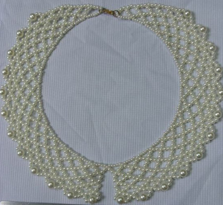 Various White Hand knit retiary pearl bead collar for women / lady’s dress