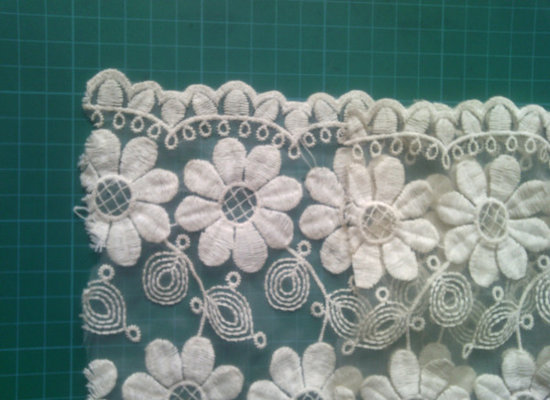 Wedding Cotton Clothing embroidered flower lace fabric , Party dress Mesh