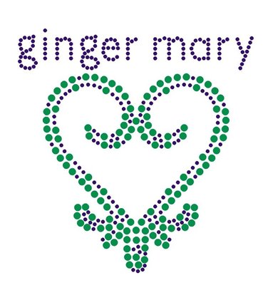 Customized Hot fix rhinestone ginger mary transfer printing Eco-Friendly