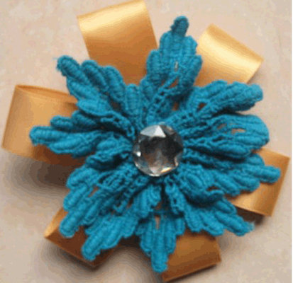 Cotton lace Artificial Flower Corsage woven for clothes , handmade woven flowers