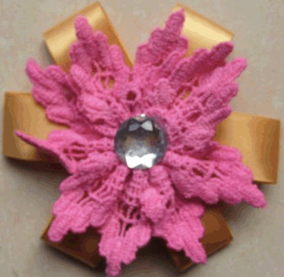 Cotton lace Artificial Flower Corsage woven for clothes , handmade woven flowers