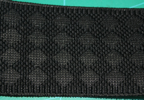 Nylon / Spandex Black Diamond Elastic Webbing Rhombus Pattern For Handbags