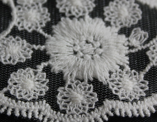 5.5cm Flower Decorative Lace Trim , Cotton Water Soluble Lace Trimmings