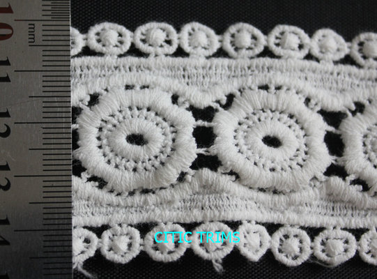 Cotton Water Soluble Lace 4.5cm White Nature For Garment Clothing