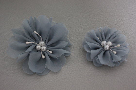 Gray Artificial Flower Corsage , Fabric Flower Corsages ECO-friendly Woven