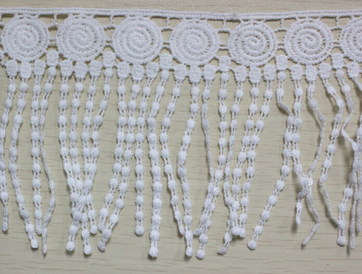 Milk Poly Water Soluble Decorative Lace Trimmings with 8cm in Off White
