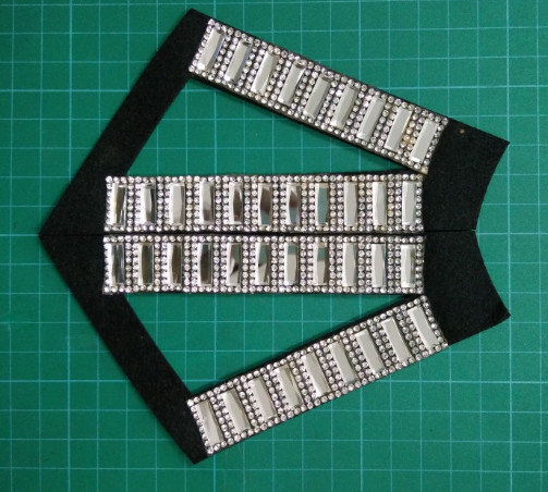 Customized Eco-Friendly Stone Decorated garment , Dress Black and white