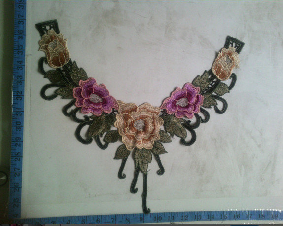 Delicate flower embroidery neck cotton collar for summer dresses