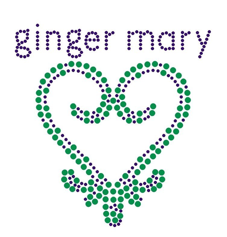 Customized Hot fix rhinestone ginger mary transfer printing Eco-Friendly