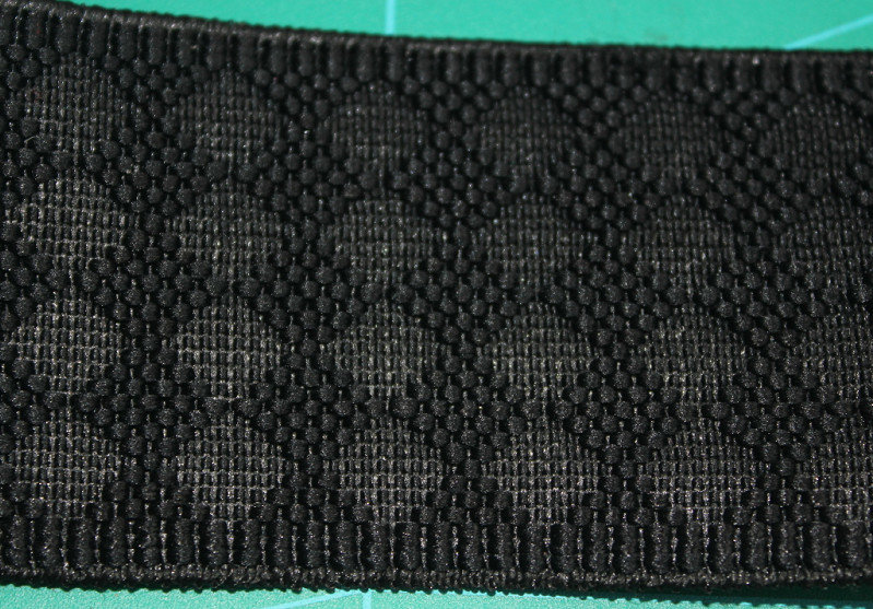 Nylon / Spandex Black Diamond Elastic Webbing Rhombus Pattern For Handbags