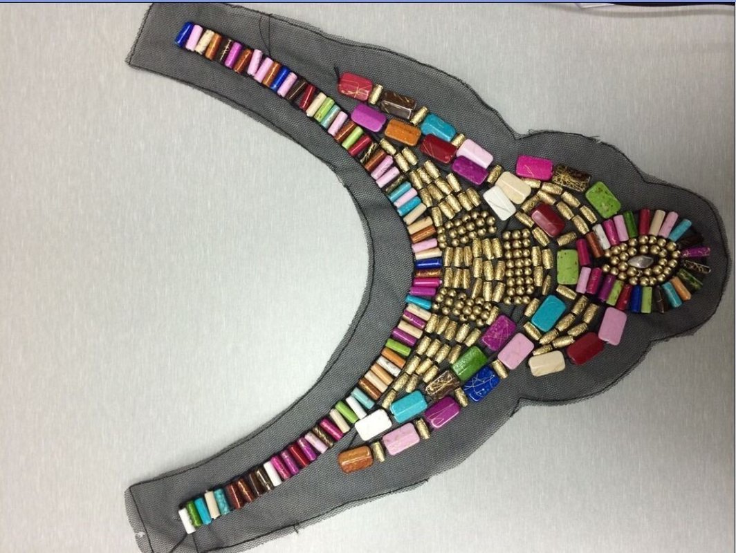 OEM / ODM Garment Decorative Bead Collar Trimming Made By Hand