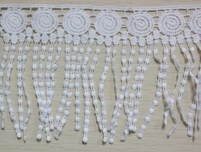 Milk Poly Water Soluble Decorative Lace Trimmings with 8cm in Off White