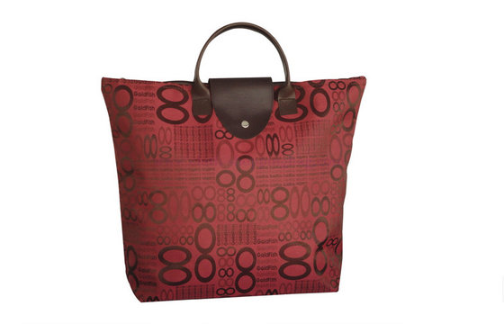 Large capacity lightweight foldable oxford tote bag with button closure