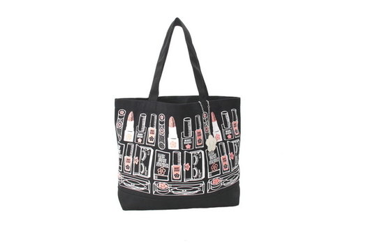 Promotional Cosmetic pattern Canvas Cloth shopping shoulder bag for women