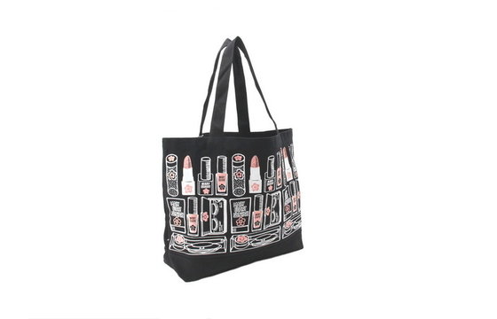 Promotional Cosmetic pattern Canvas Cloth shopping shoulder bag for women